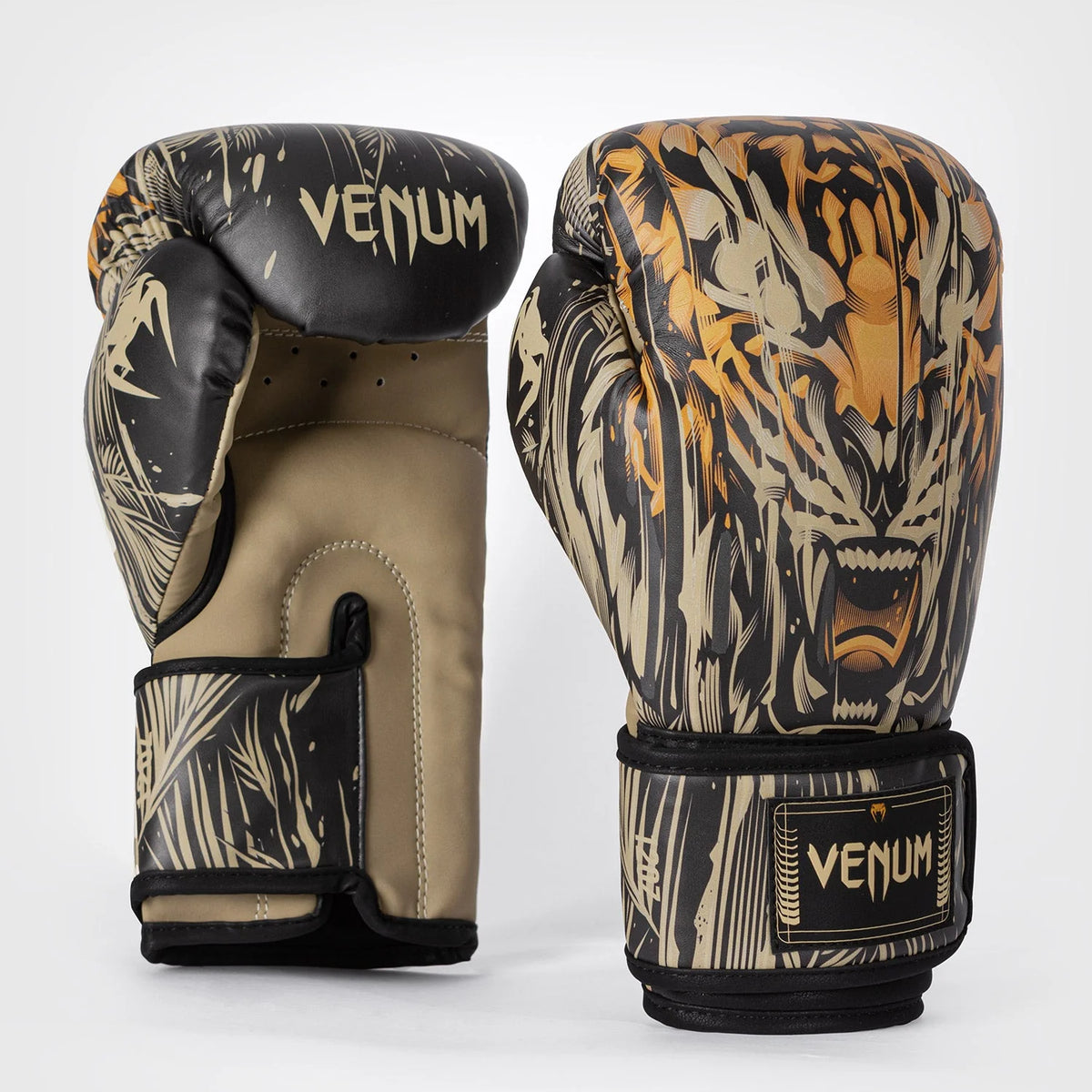 Venum Tiger Boxing Gloves - Black/Neon Orange - Order Boxing Gloves at ...