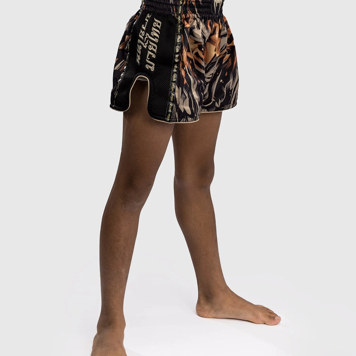 Venum Tiger Kids Muay Thai Shorts - Black/Neon Orange - Order Kids Muay ...
